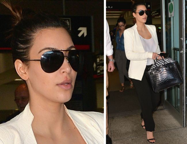 Kim Kardashian, cu cosuri si bube pe fata. Cum au surprins-o paparazzi ...